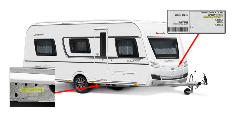 Waar kan ik het chassisnummer (VIN) van een caravan of camper vinden ...